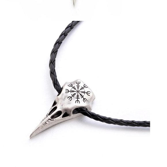 Jewelry | Raven Skull Necklace Viking Helm Of Awe Amulet Talisman ...
